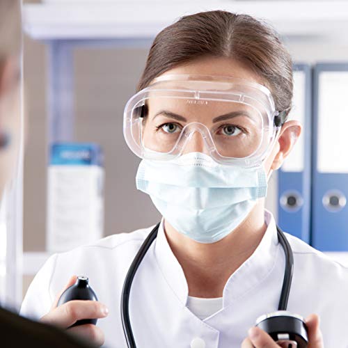 NoCry Protective Non-Vented Safety Lab Goggles with Anti-Fog Coating ...